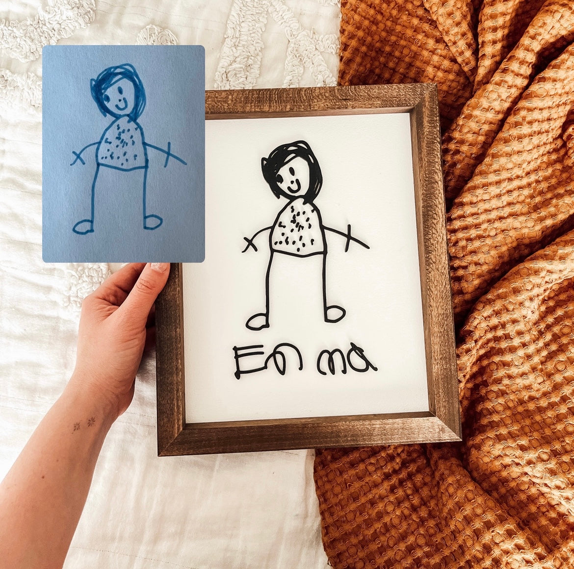 Kid’s self portrait + name – Ali Wood Creations