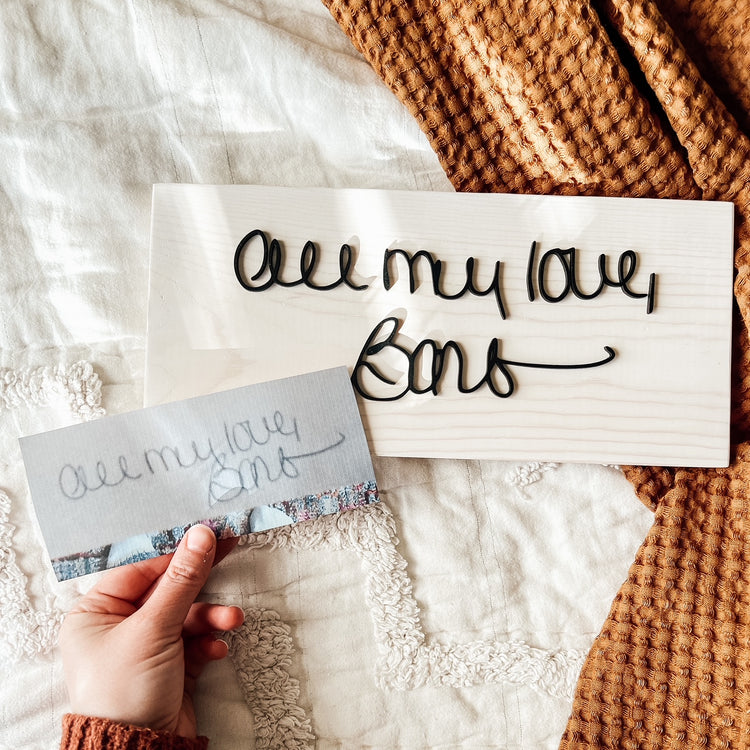 Unframed Small Handwriting Sign – Ali Wood Creations